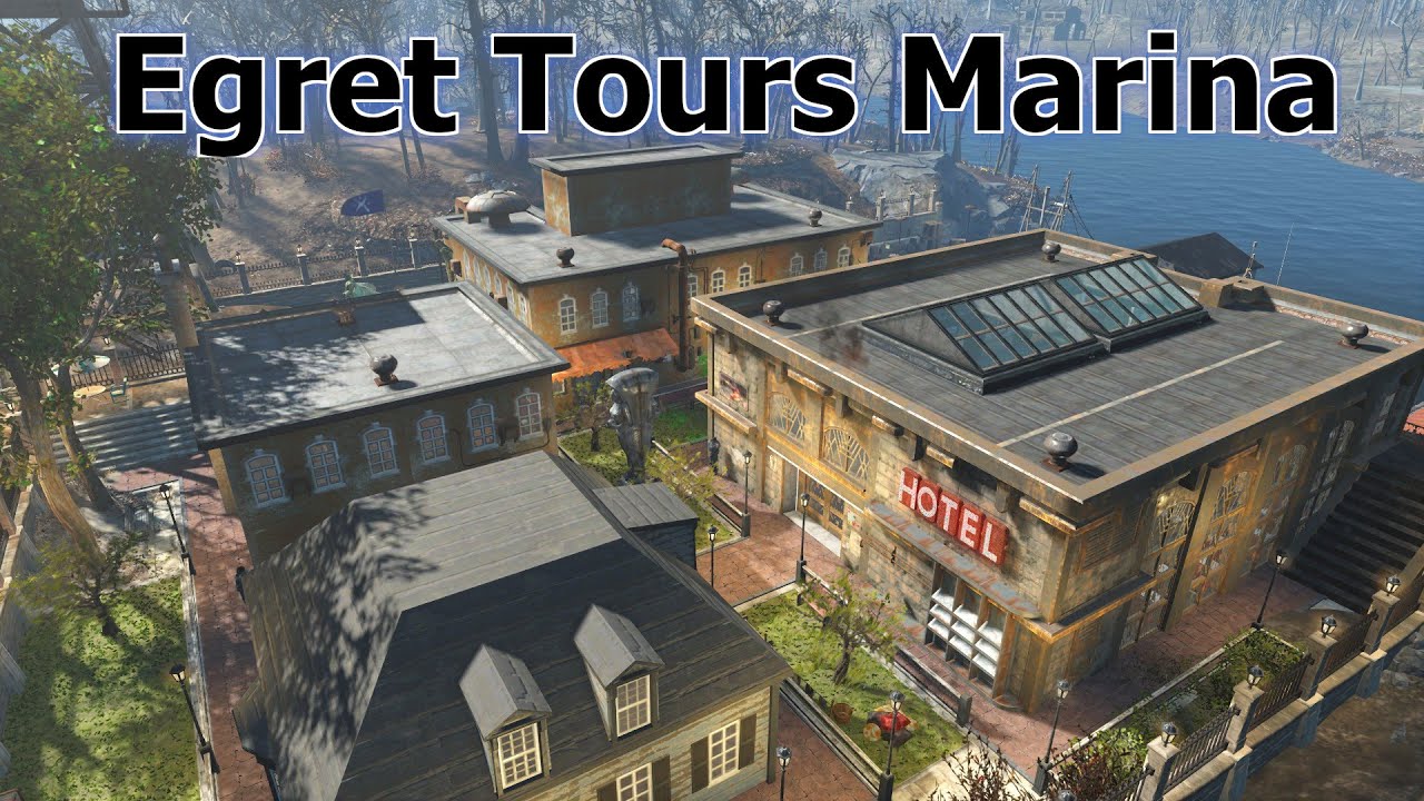 Fallout 4 Egret Tours Marina Settlement Tour Riverside Town
