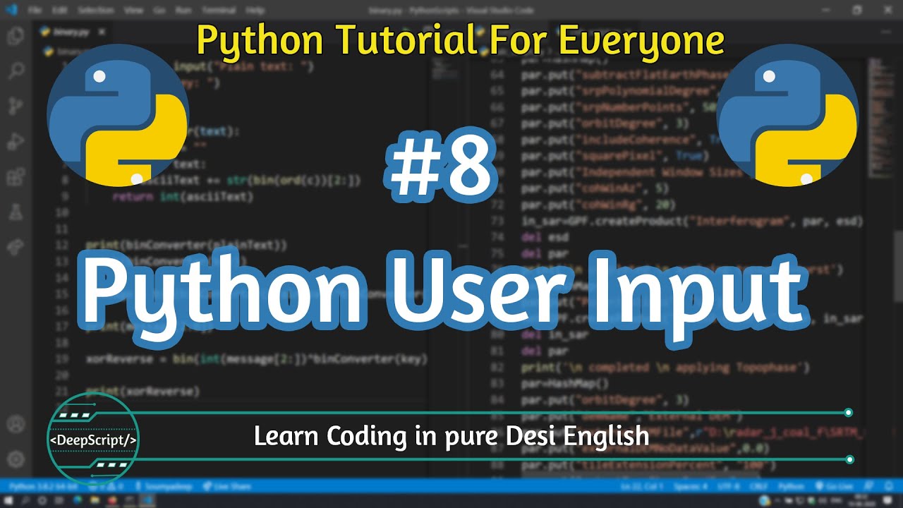 8 Taking User Input Python Tutorial For Absolute Beginners 2020