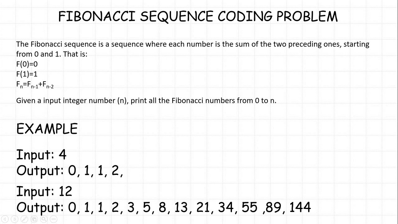 Coding Question The Fibonacci Sequence Youtube