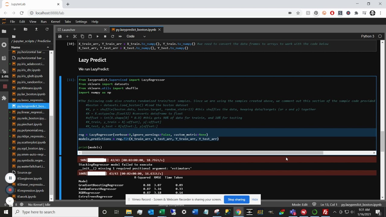 Predictive Modeler Lazypredict Youtube