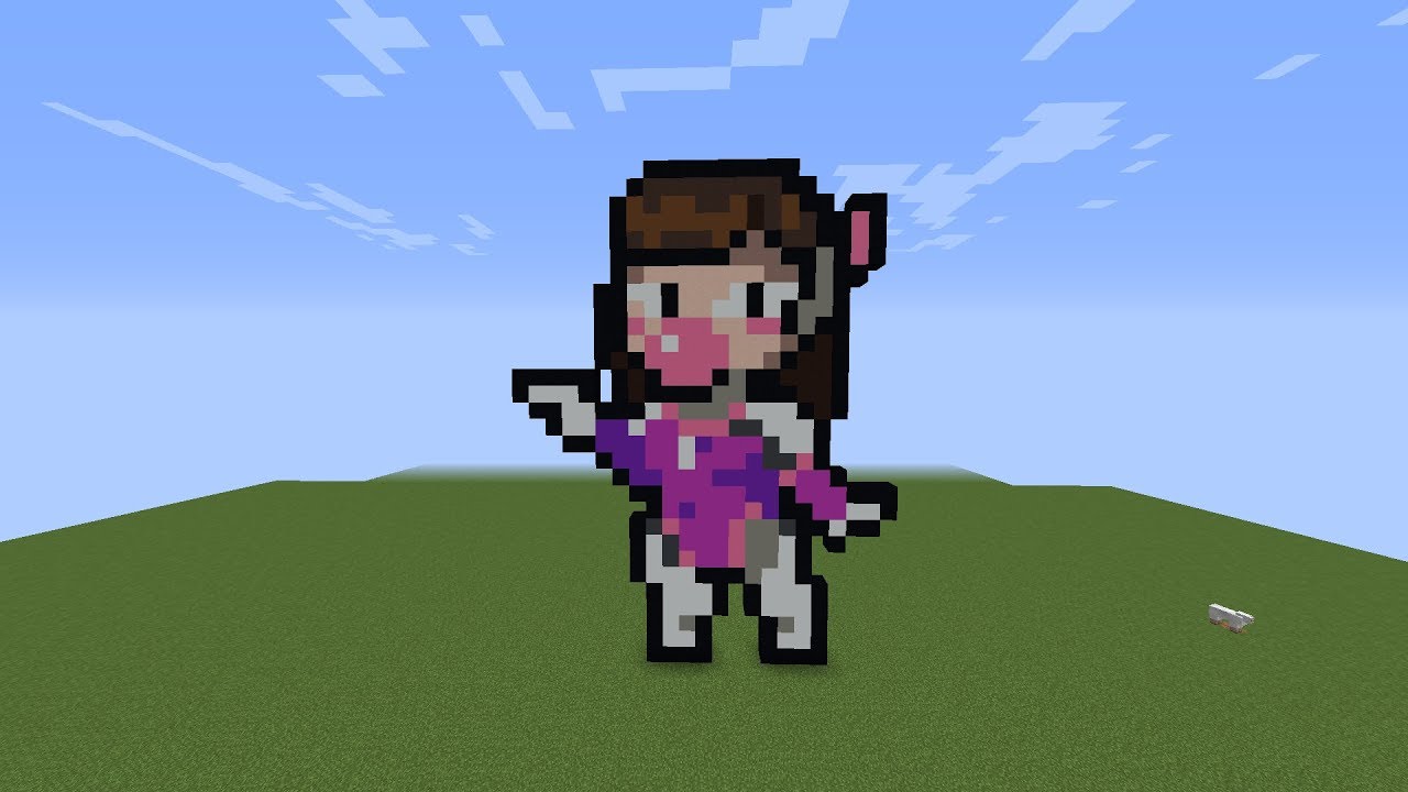 Minecraft Pixel Art Tutorial And Showcase D Va Overwatch Youtube