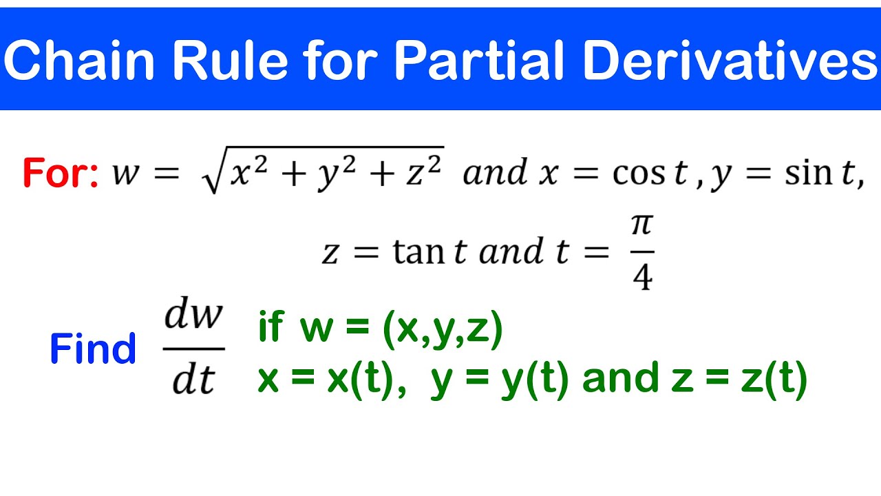 Chain Rule Partial Derivatives Examples At Maggie Parham Blog
