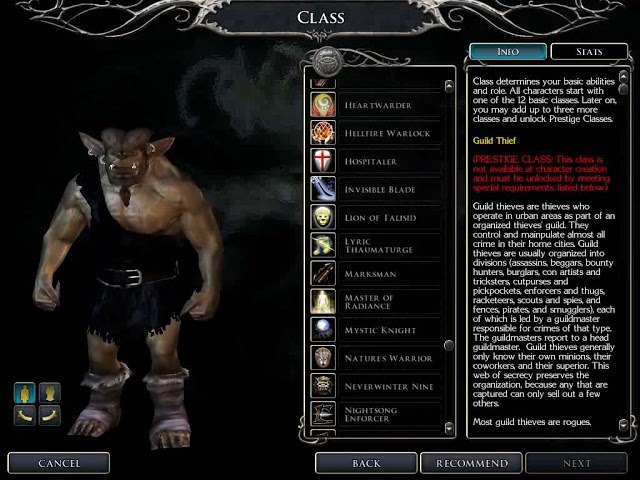 Neverwinter Nights 2 Classes