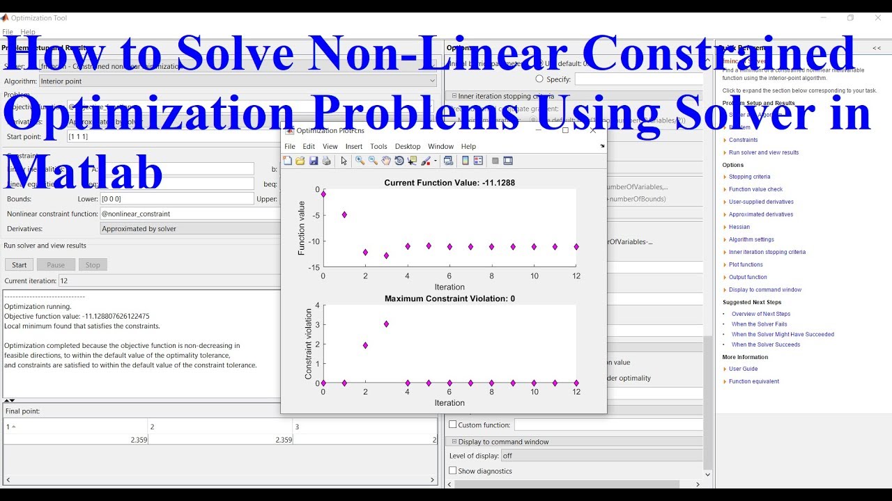 How To Solve Nonlinear Constrained Optimization Problems Using Solver