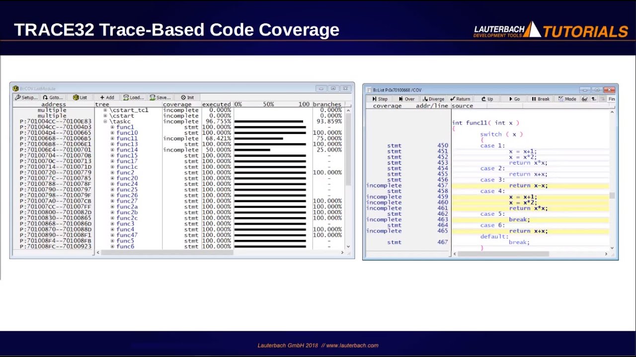 Trace32 Trace Based Code Coverage Youtube
