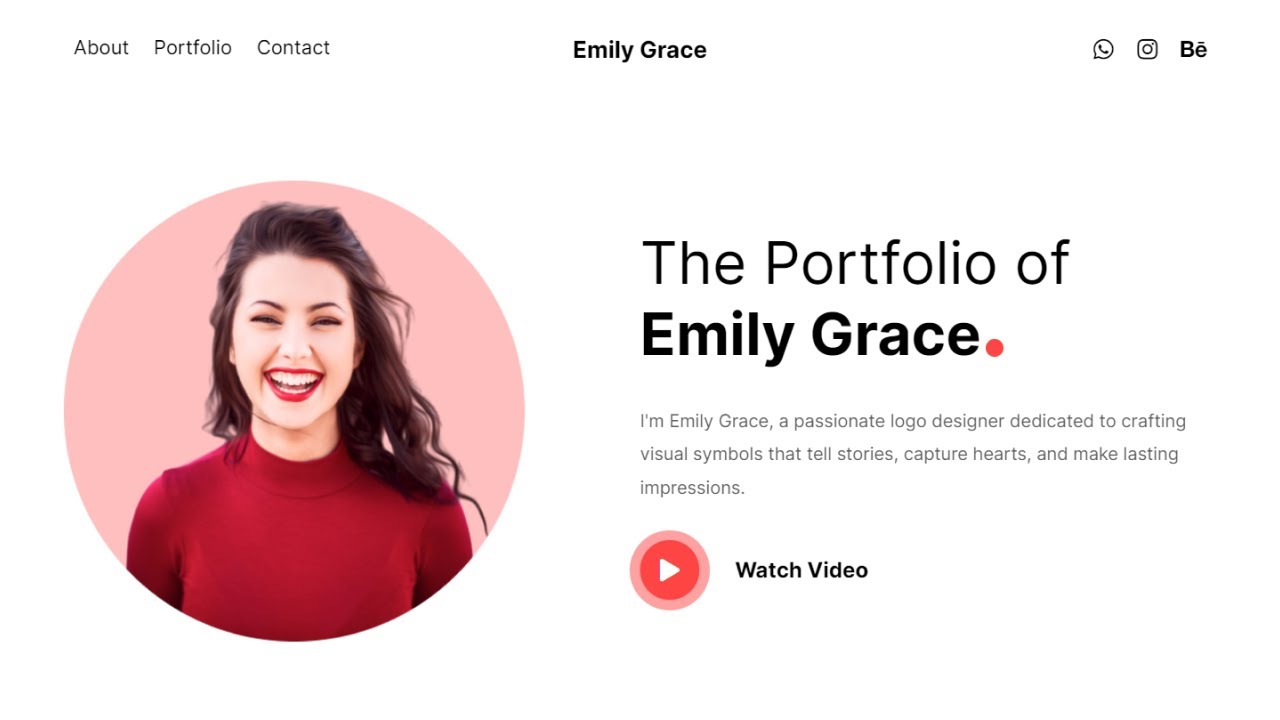 Portfolio Landing Page With Video Modal Html Css Javascript Quick