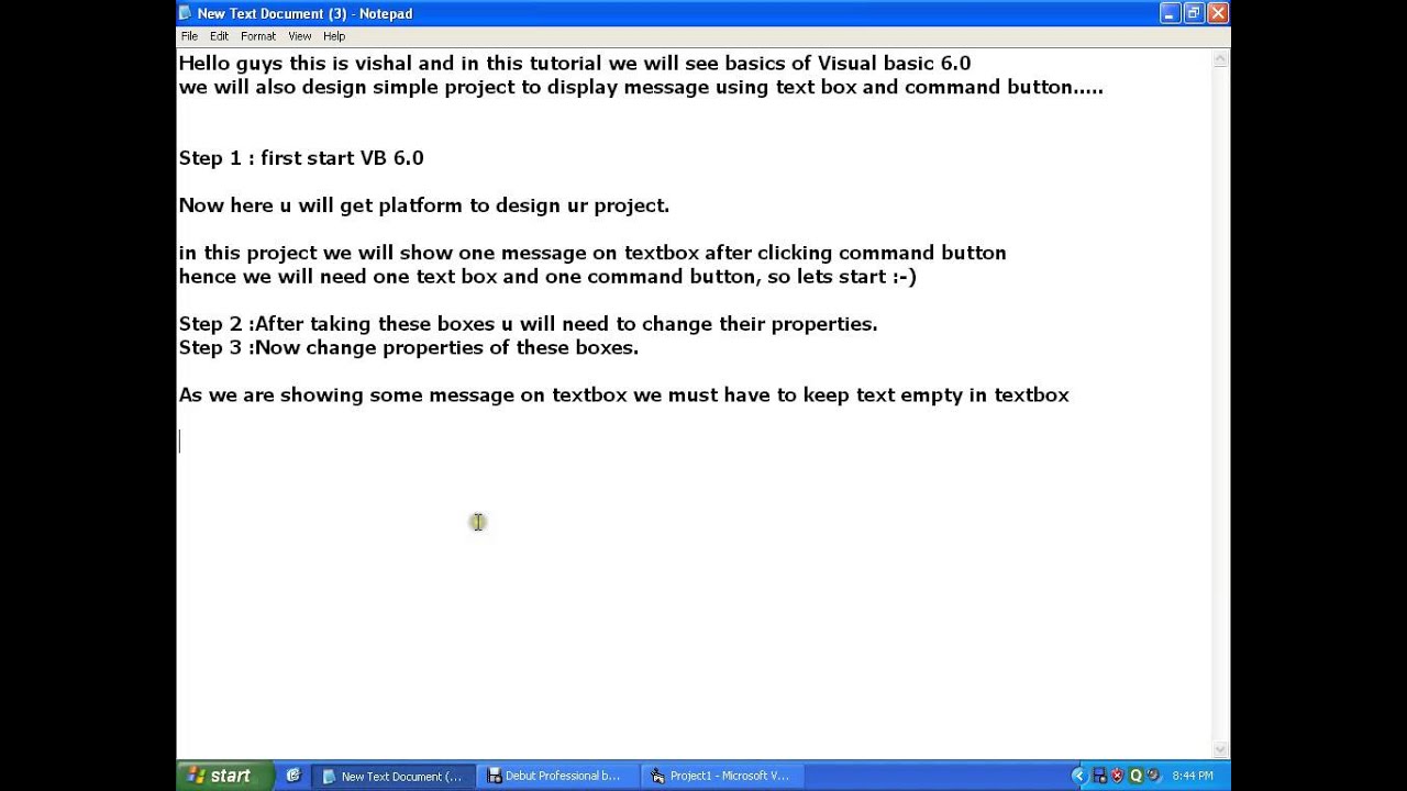 1 Visual Basic 6 0 Basic Simple Project Youtube
