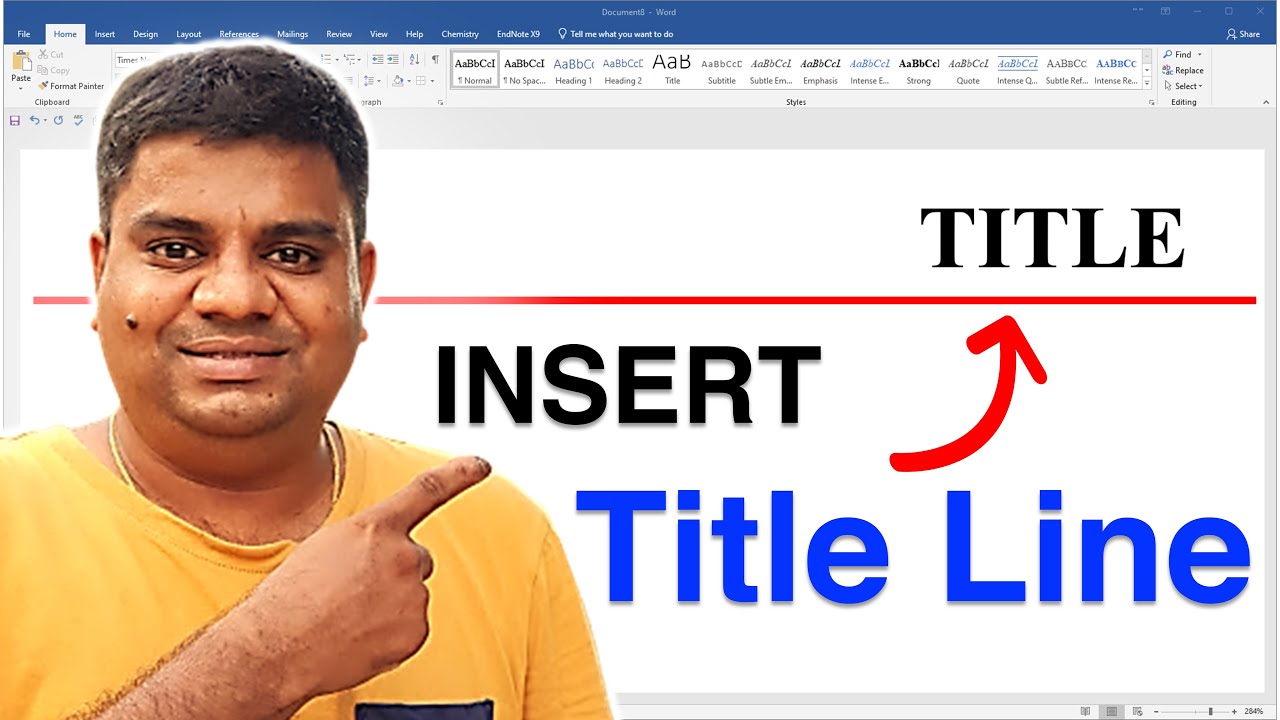 How To Add Line Under Title In Word Youtube