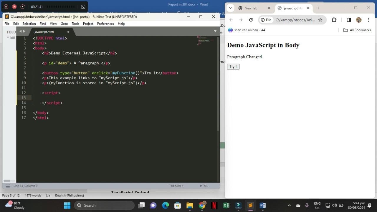 Javascript Demo Youtube