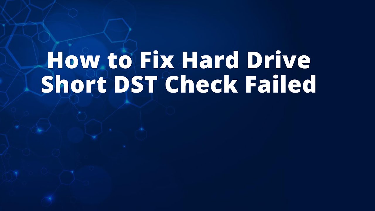How To Fix Hard Drive Short Dst Check Failed Youtube