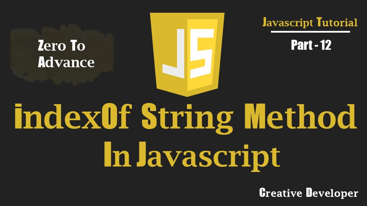 Indexof Method Javascript Javascript Tutorial Youtube