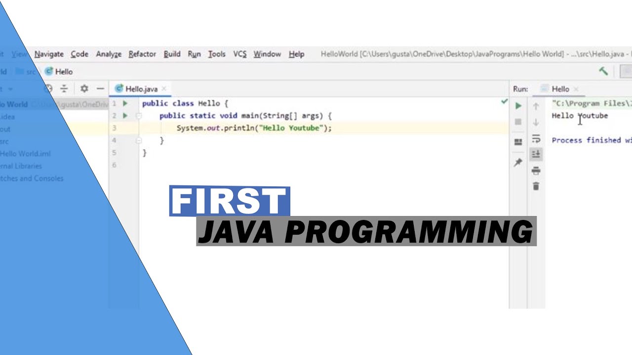 Java Tutorial 2 Your First Java Program Youtube