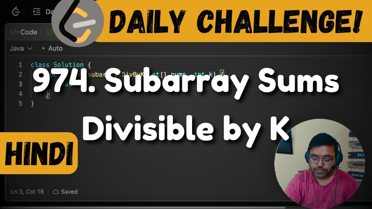 974 Subarray Sums Divisible By K Prefix Sum Map Leetcode Daily
