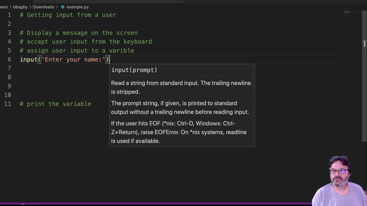 Basic User Input Python Youtube