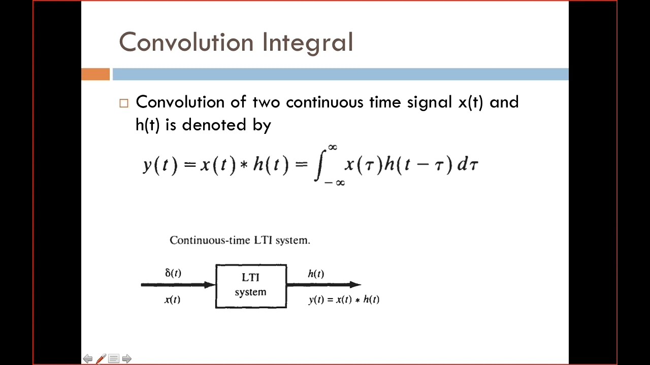 Signals And Systems Convolution Integral Youtube