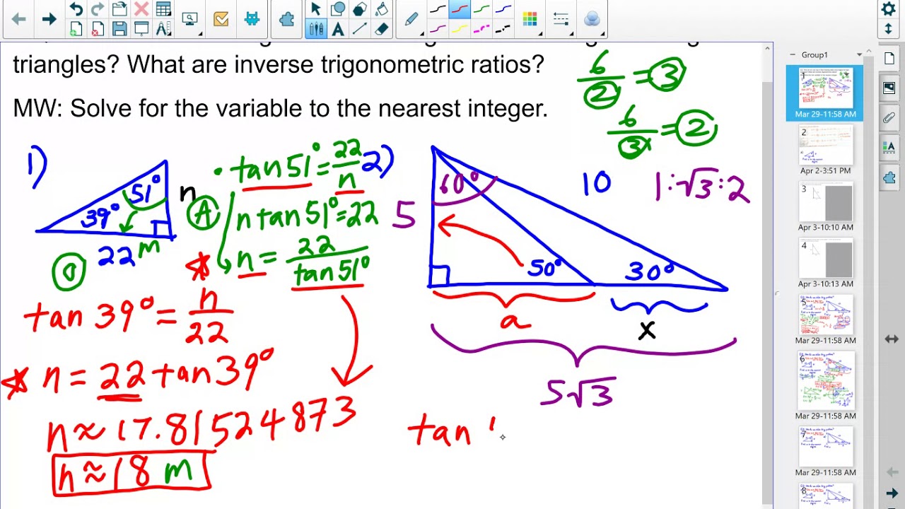 Finding Missing Sides And Angles For Right Triangles Youtube