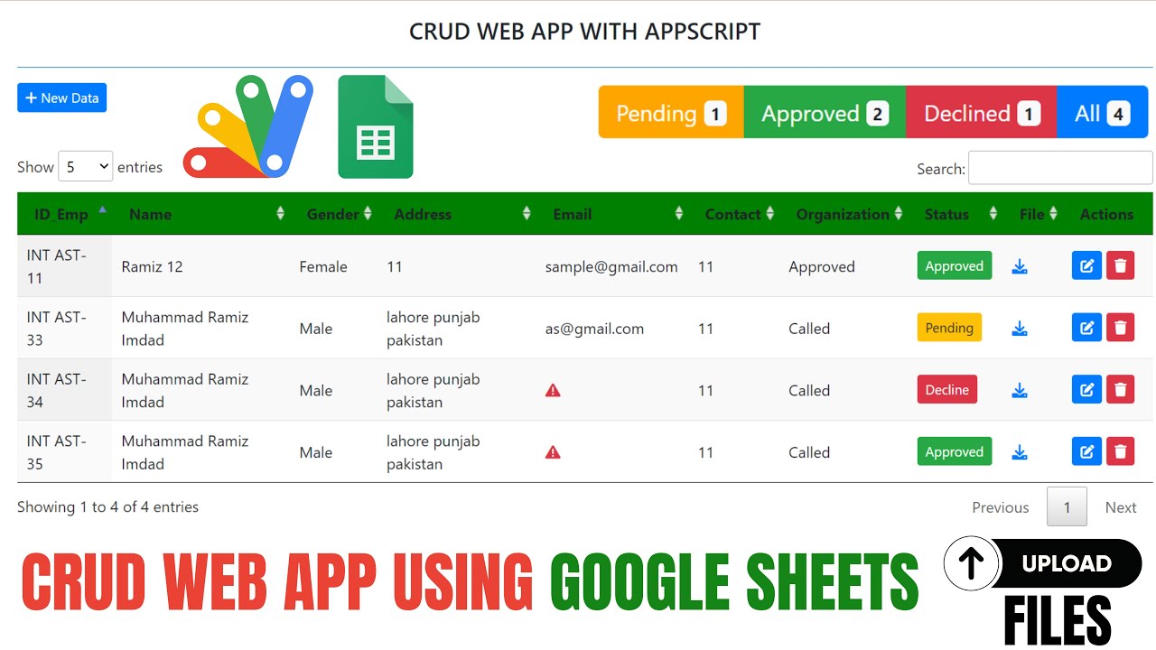Crud Web App Using Google Apps Script With Approval System V1 R47