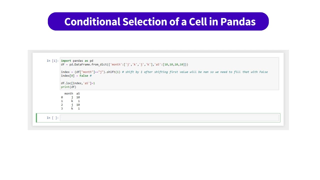 Conditional Selection Of A Cell In Pandas Kandi Use Case Youtube