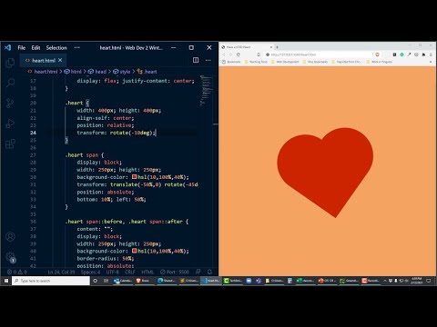 Create A Css Heart For Valentines Day Youtube