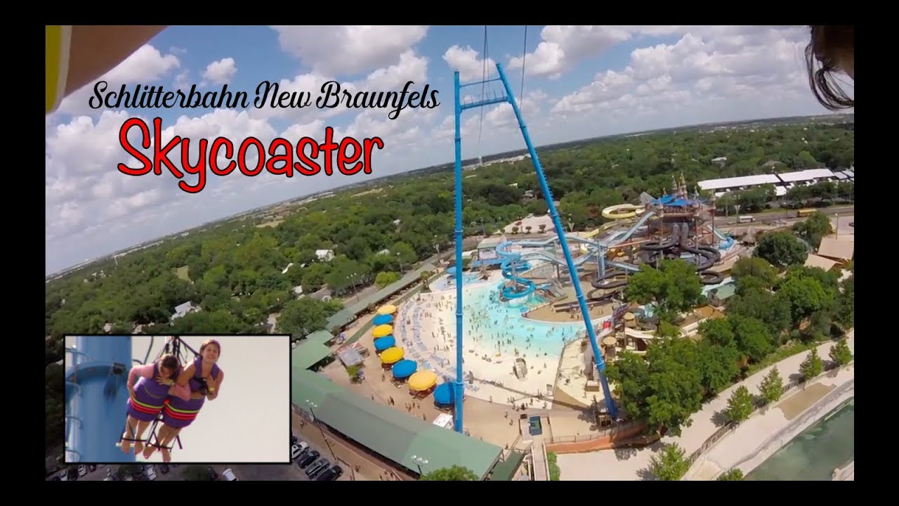 Skycoaster Thrill Ride At Schlitterbahn New Braunfels Gopro And Ground