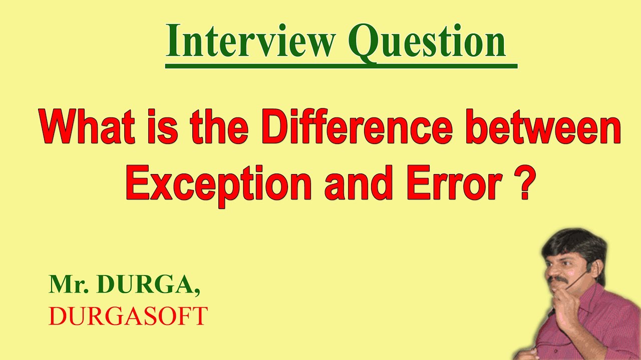 Difference Between Exception And Error Youtube