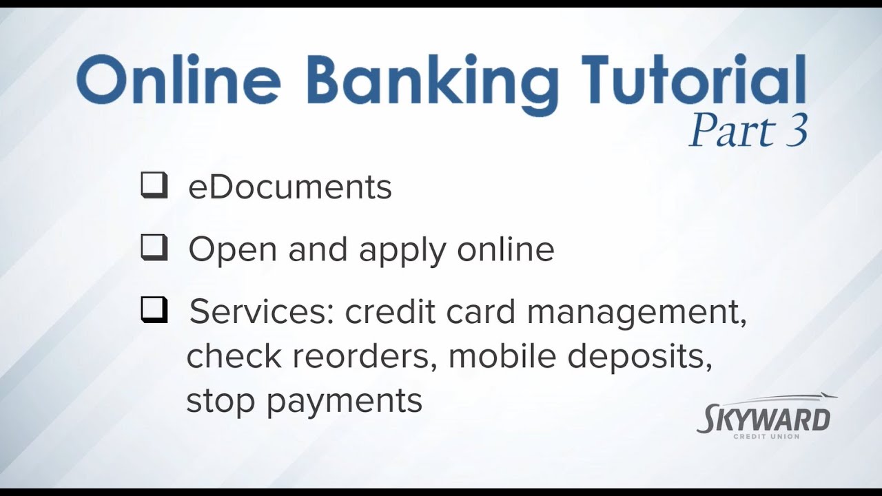 Online Banking Tutorial Chapter 3 Youtube