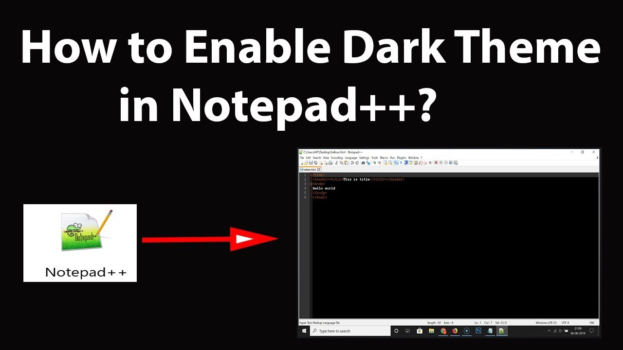 Notepad Dark Theme Howpacks