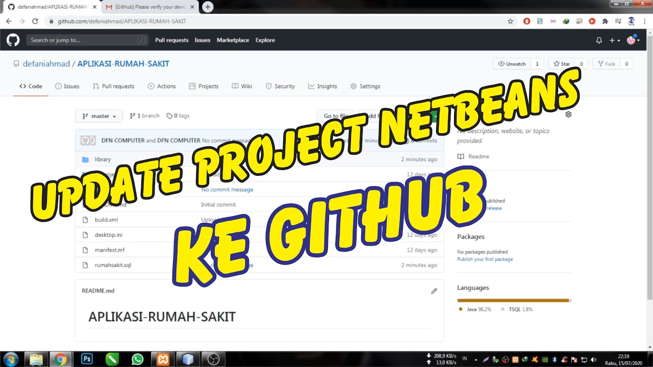 Cara Update Project Netbeans Ke Github Youtube