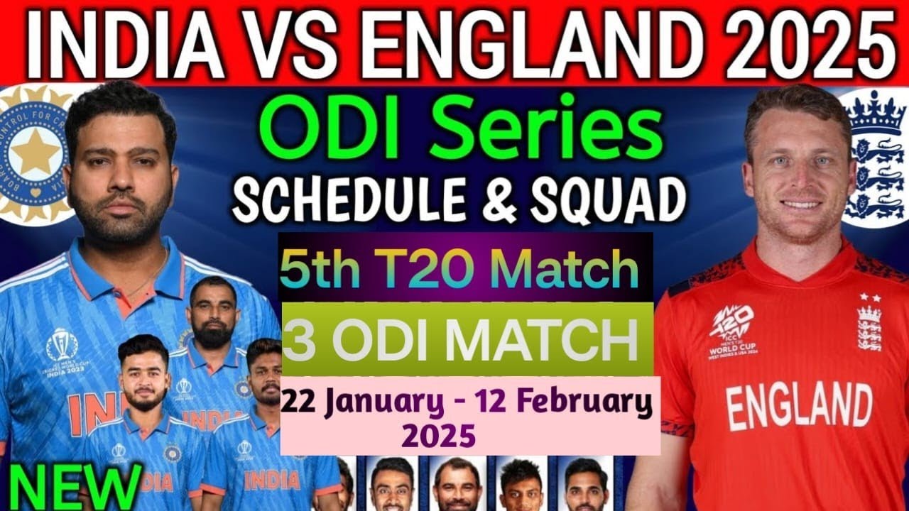 India Vs England Odi T20 Series 2025 L Schedule L Time L Venue Ind