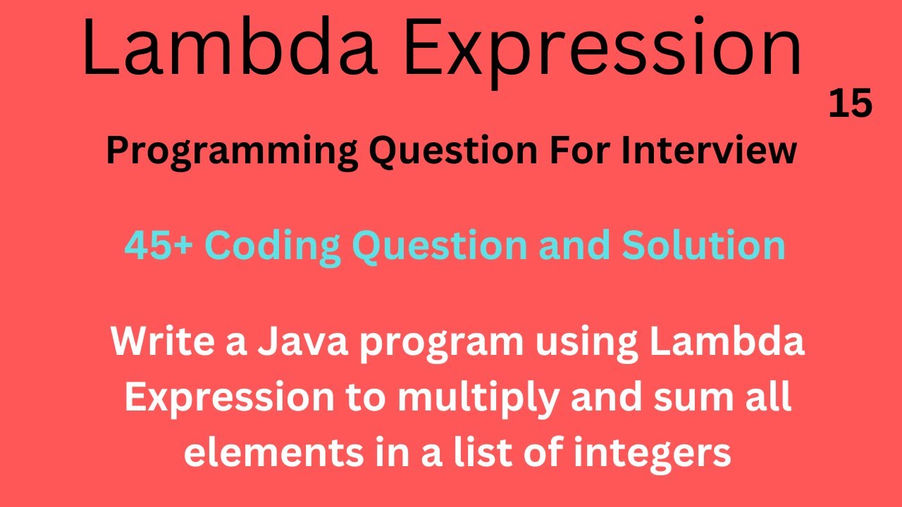 Lambda Expression Programming Youtube