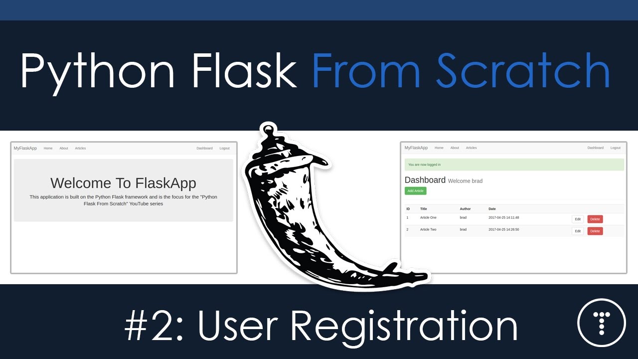 Python Flask From Scratch Part 2 User Registration Youtube