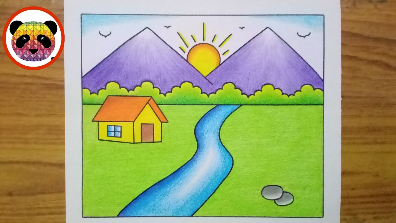 Scenery Drawing Simple Landscape Scenery Drawing How To Draw