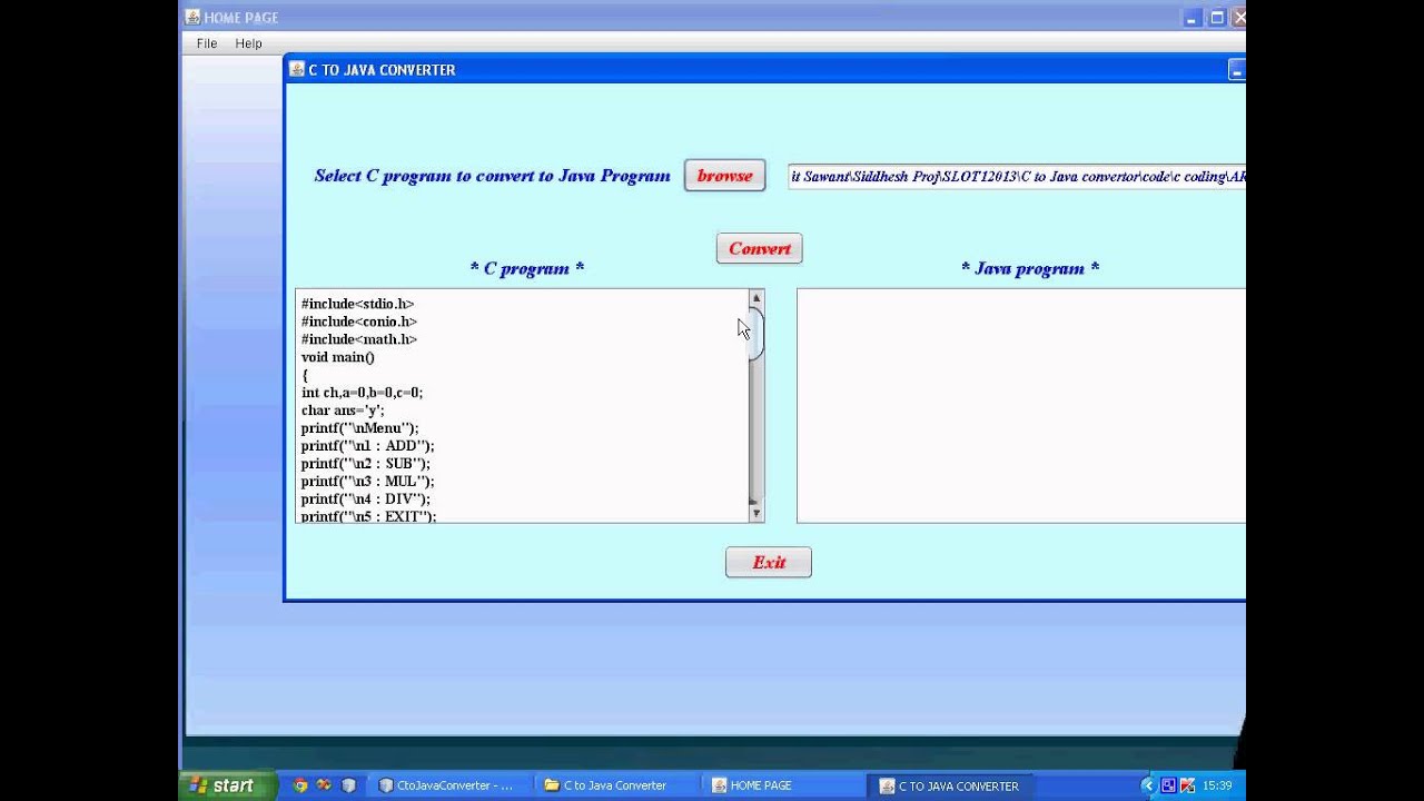 C To Java Converter Java Project Youtube