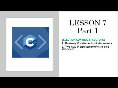 C Selection Control Structures Part 1 Youtube