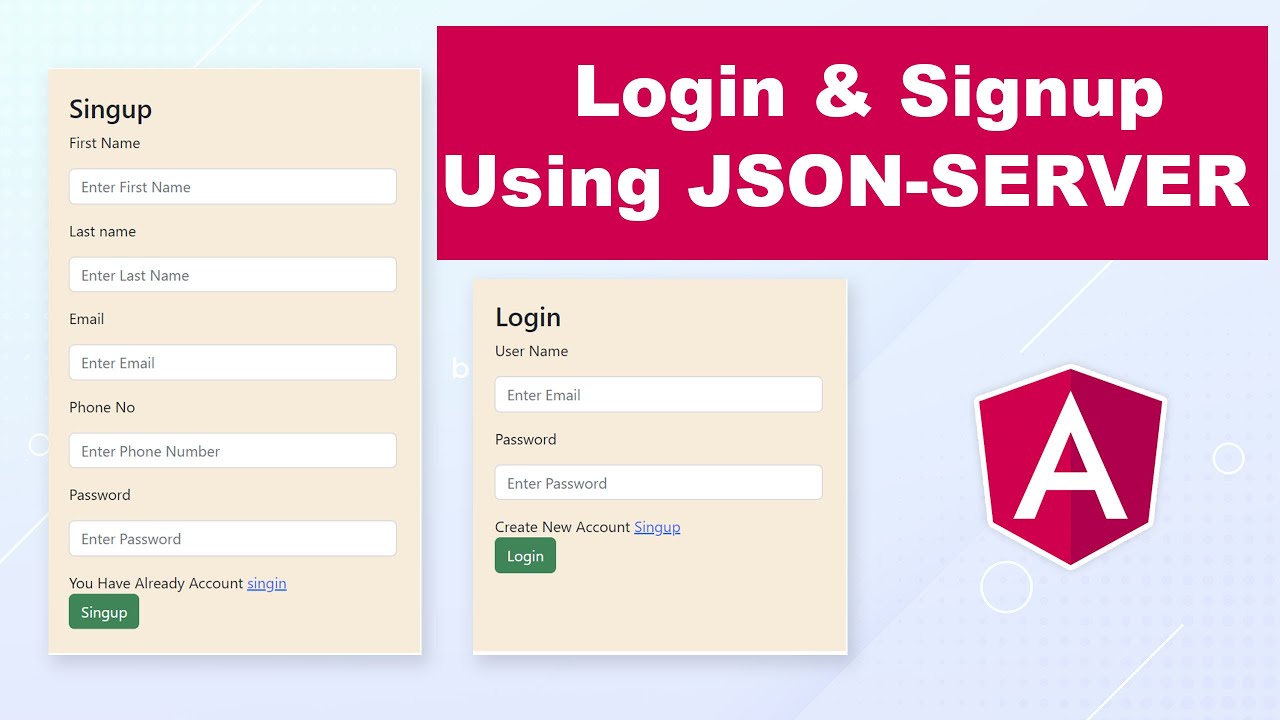 Angular Login And Signup Using Json Server Angular Routing Angular