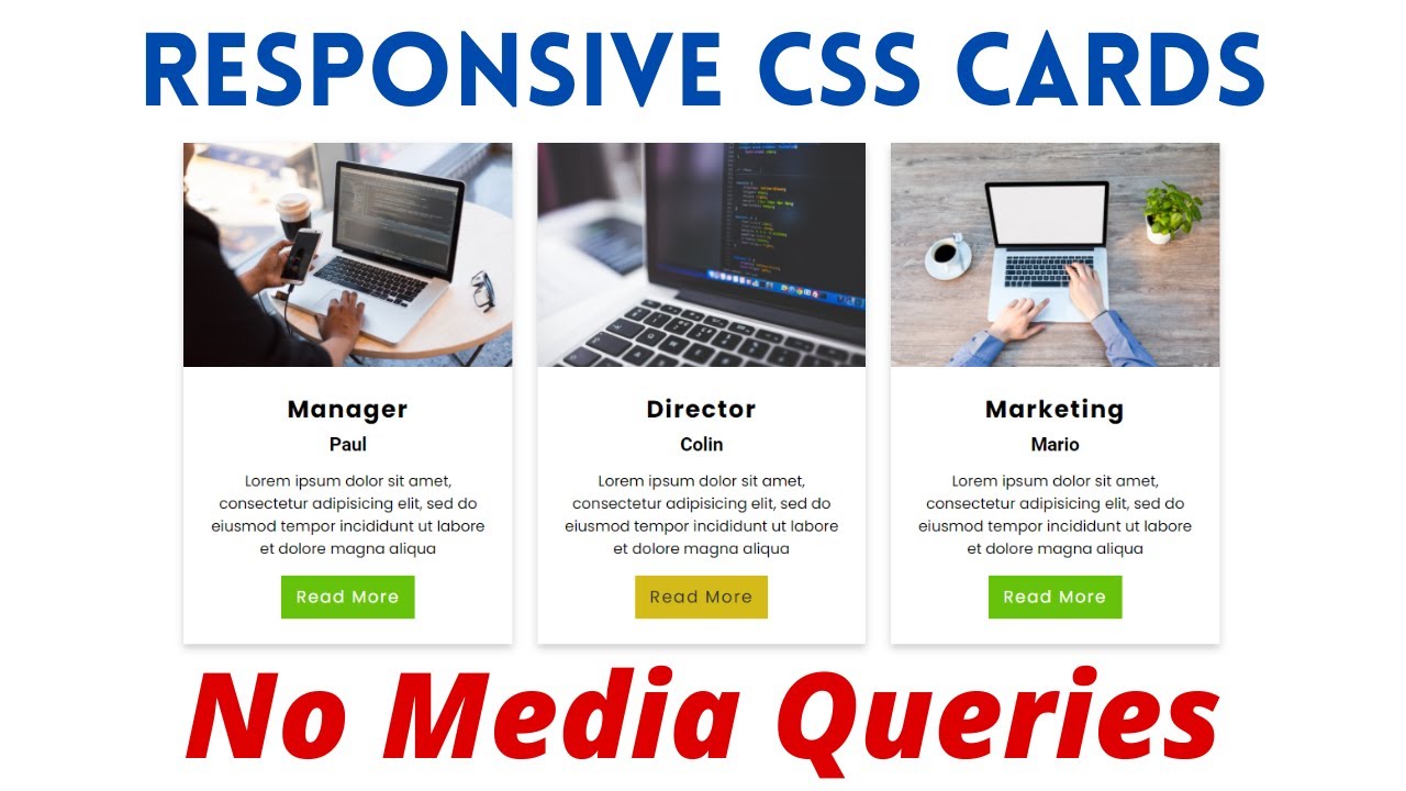 Responsive Cards Using Css Grid Html Css Tutorial Youtube