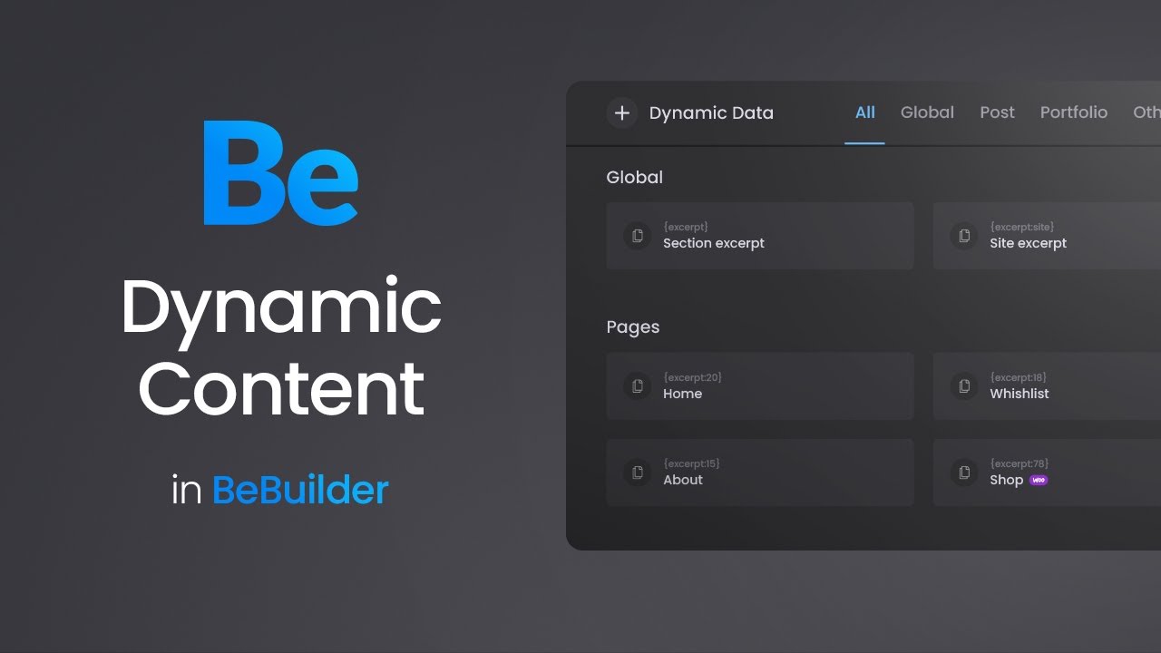 Dynamic Content In The Bebuilder Youtube