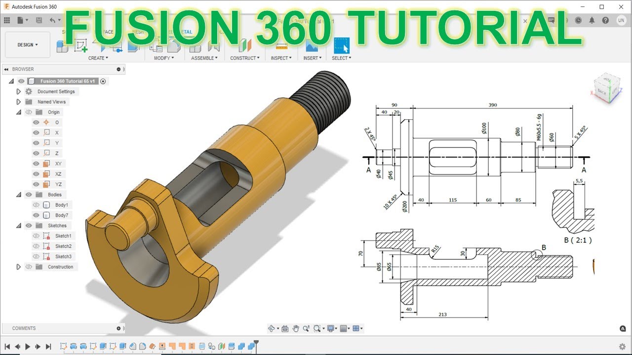 Fusion 360 Tutorial 65 Fusion 360 3d Modeling Basic Beginners Youtube