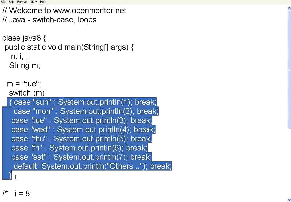 Java Part 8 Switch And Loops Youtube