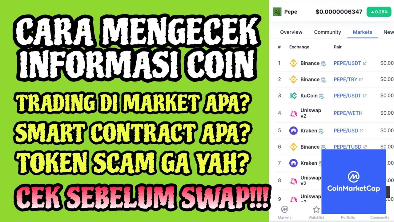 Cara Mencari Informasi Sebuah Coin Atau Token Di Coinmarketcap Youtube