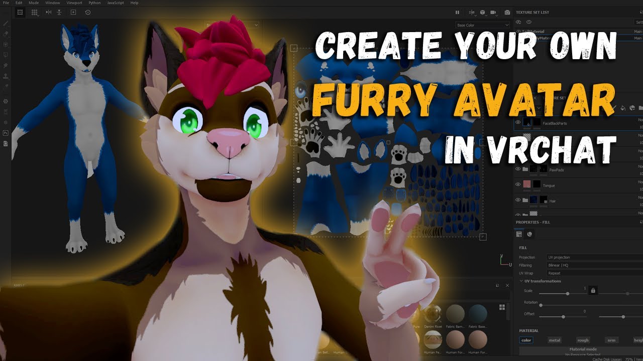 How To Create Your Own Custom Texture For A Vrchat Furry Avatar Youtube