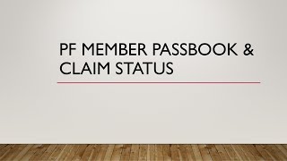 Epfo Member Passbook Member Claim Status Pf Balance Passbook Epfo