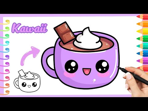 Como Dibujar Una Taza De Chocolate Caliente Kawaii Paso A Paso Dibuja