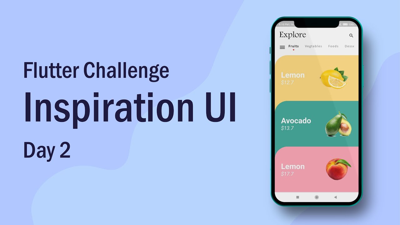Flutter Challenge Fruits Ui Day 2 Youtube