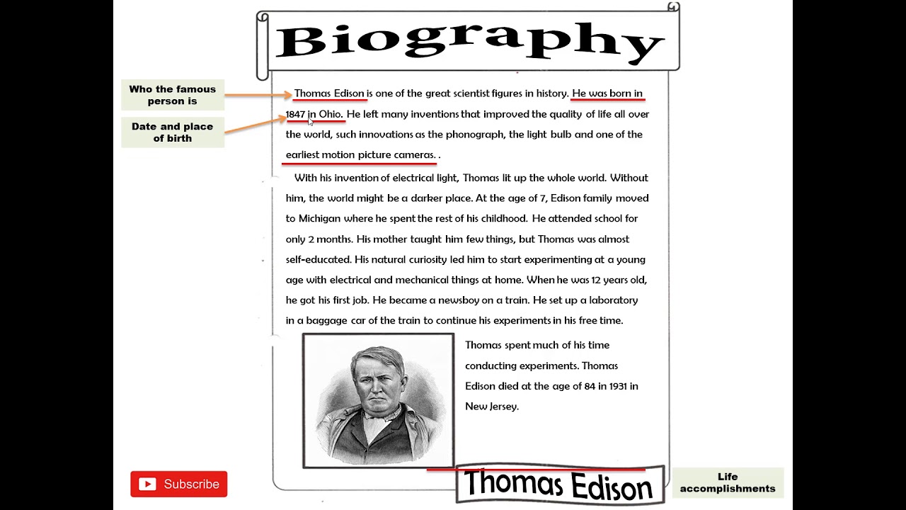 Writing Writing A Biography Youtube