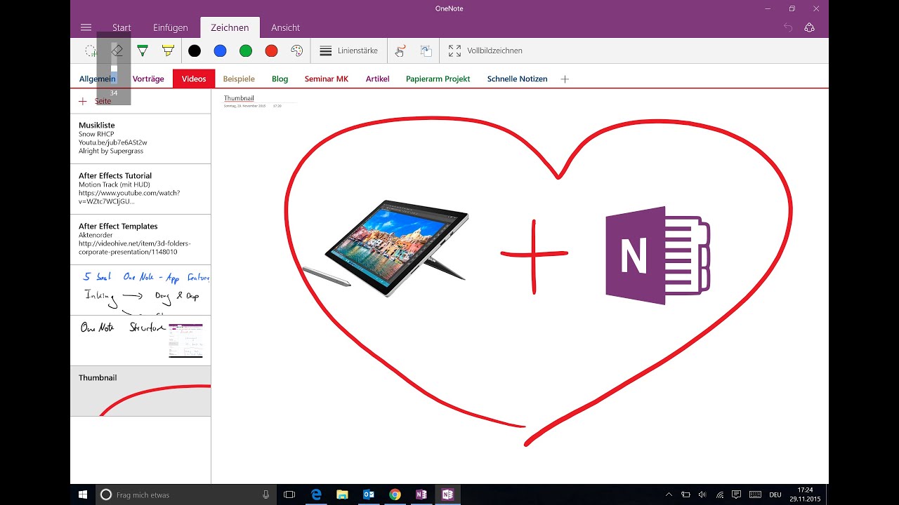 Onenote App On Surface Pro 4 With Windows 10 Youtube