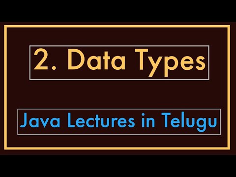 Data Types Java Lectures In Telugu Youtube