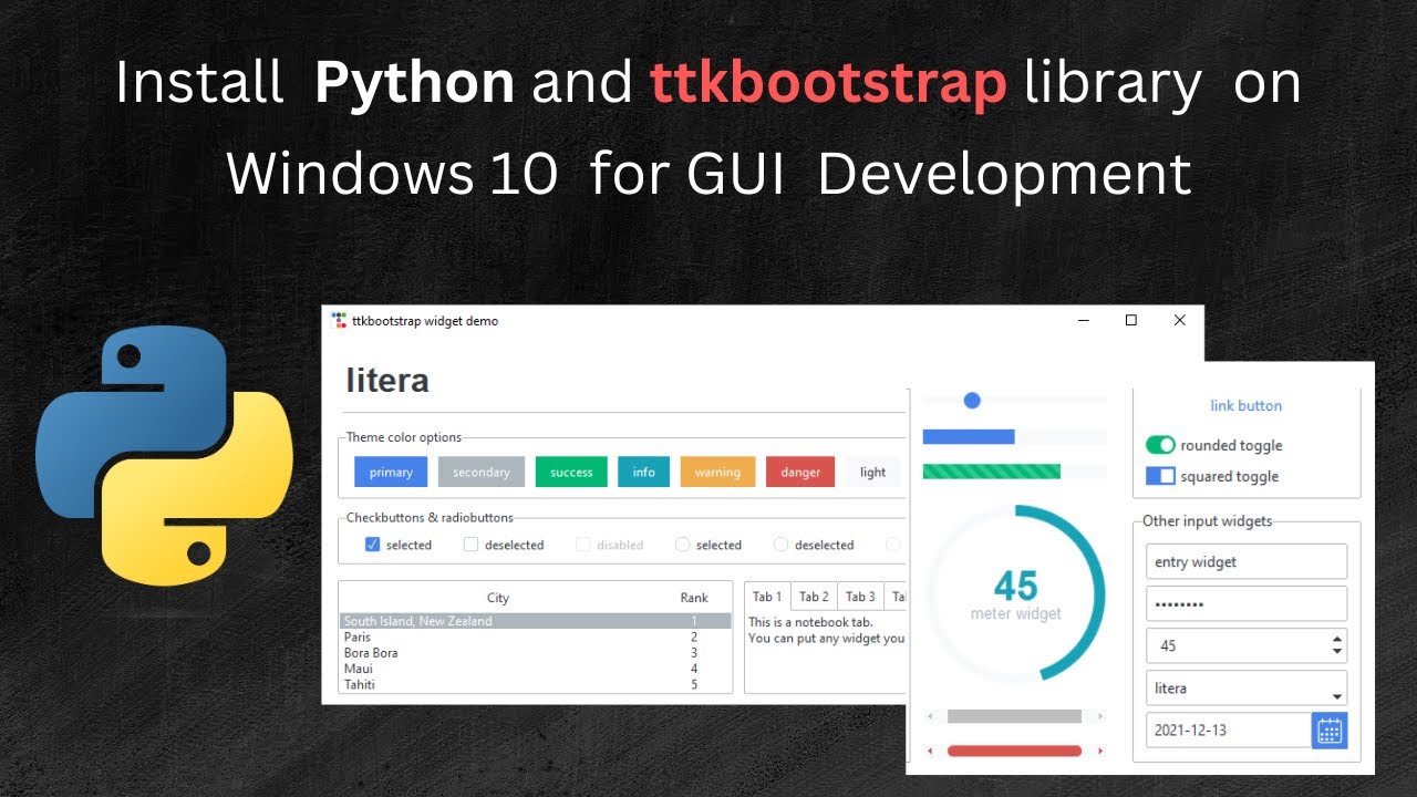 How To Install Python Tkinter Ttkbootstrap Gui Framework On Windows 10