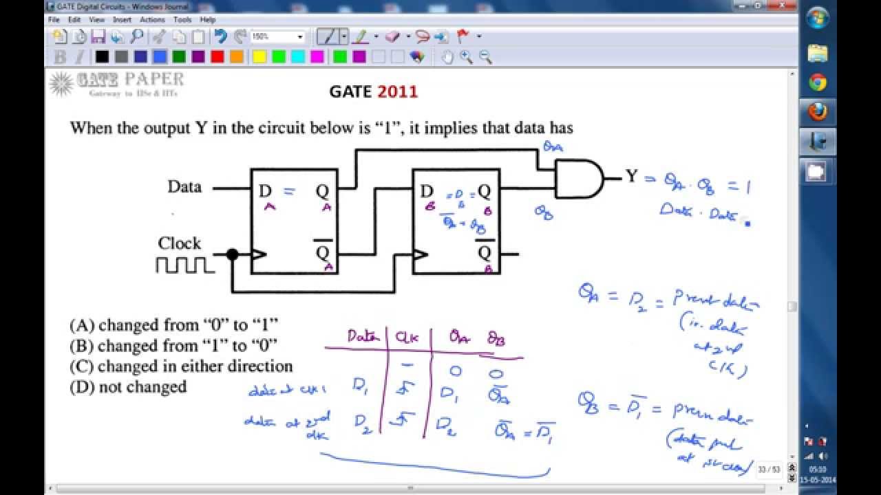 Gate 2011 Ece Output Of The Sequential Circuit Youtube