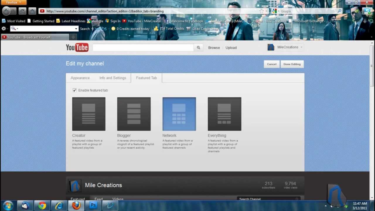 Youtube Channel Design Layout Overview Tutorial December 2011 Youtube